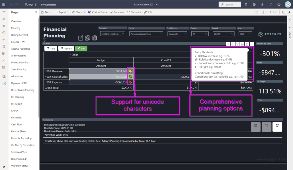 Acterys 21.1 Released | Planning Engine For Azure/SQL Server