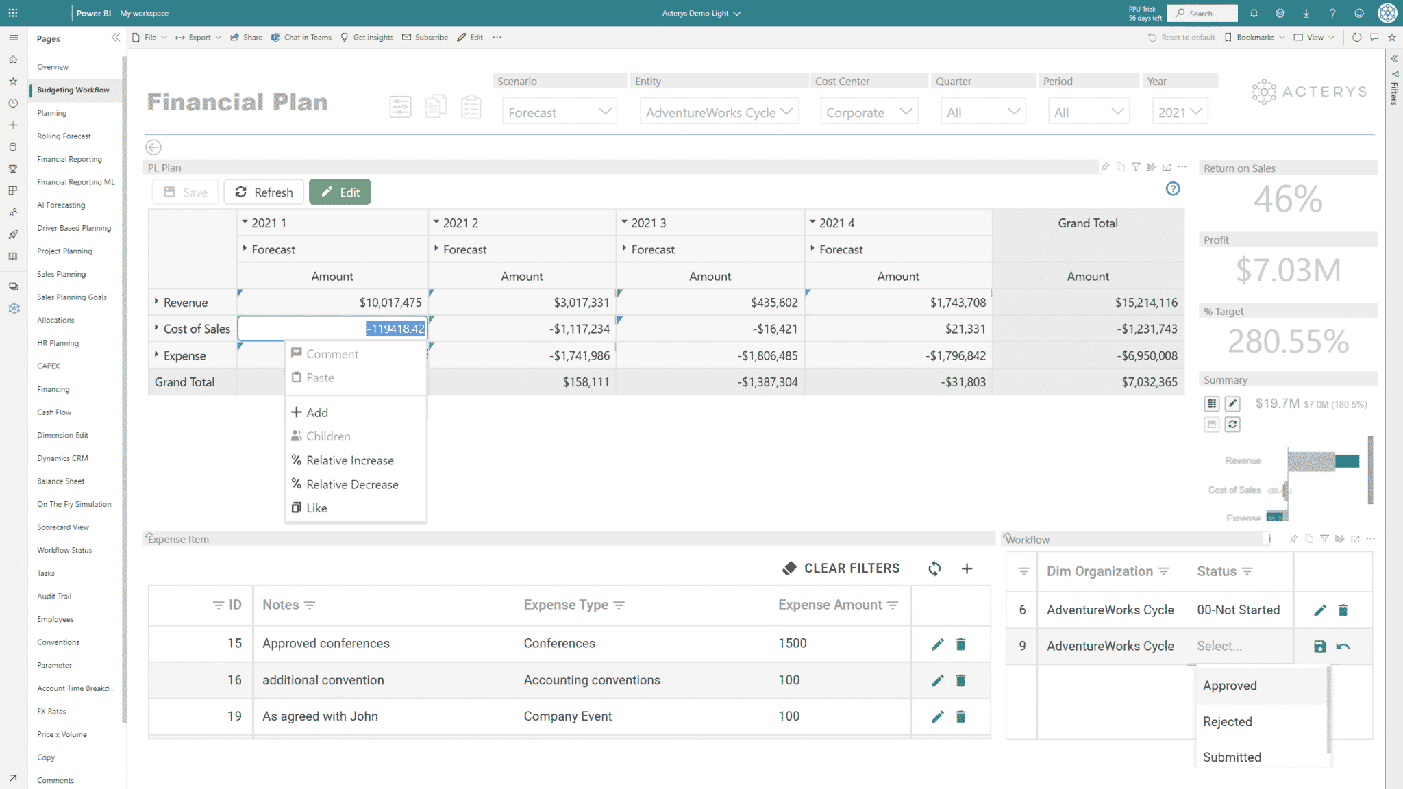 Learnings For Implementing Extended Planning with Power BI