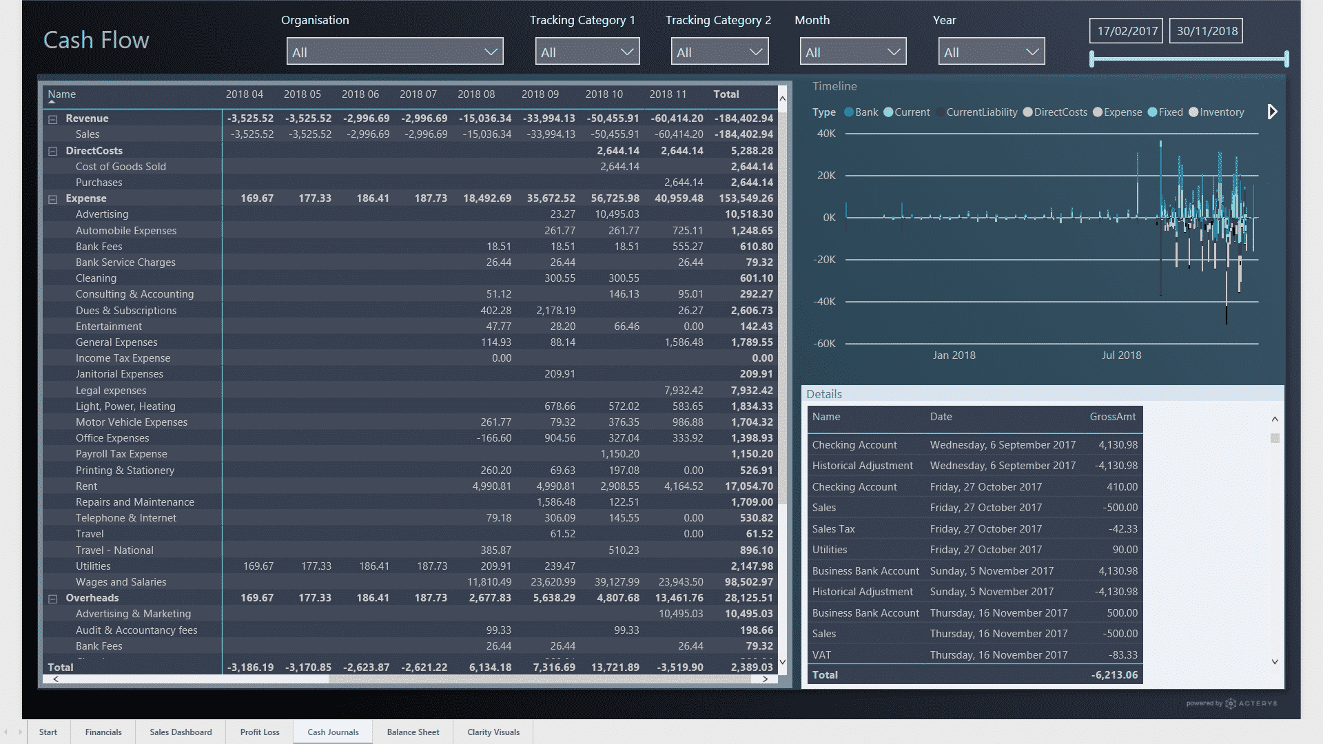 Cash Flow Forecasting with Power BI | Acterys Visual Planning App