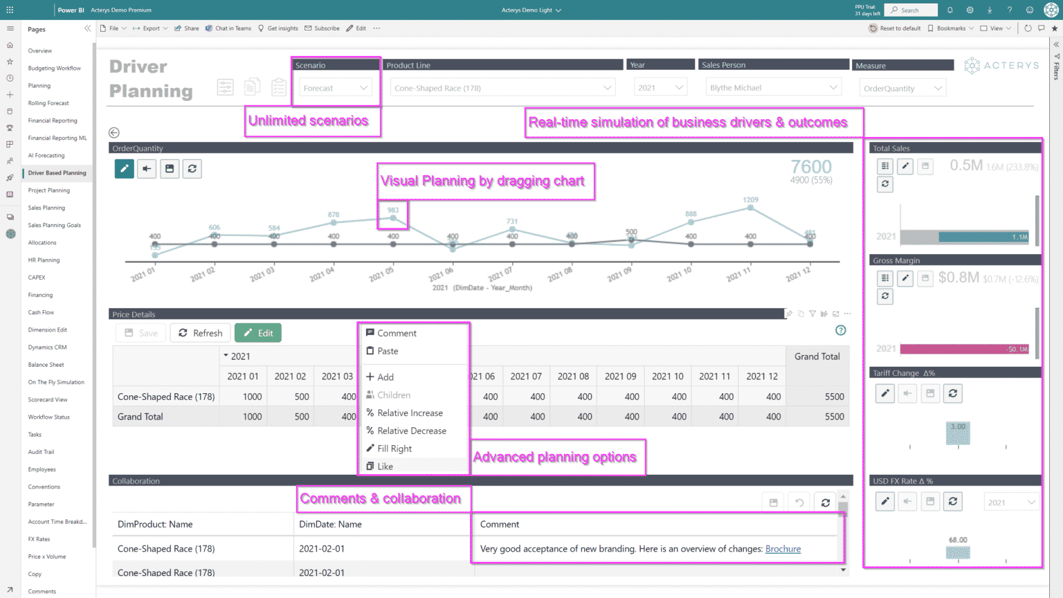Acterys: Planning, Consolidation, Reporting in Power BI, Excel