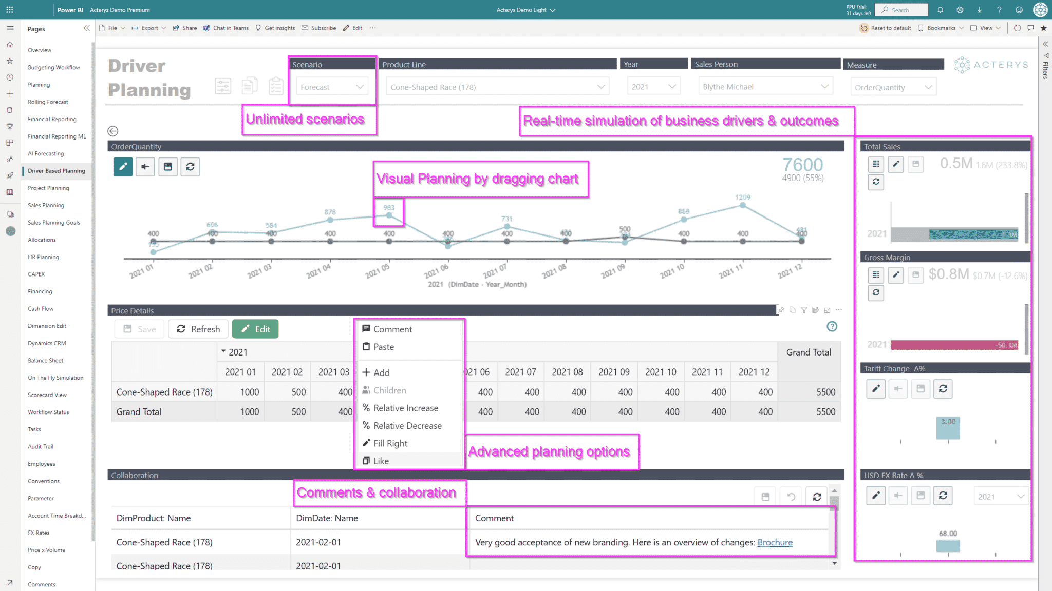 Acterys: Planning, Consolidation, Reporting in Power BI, Excel