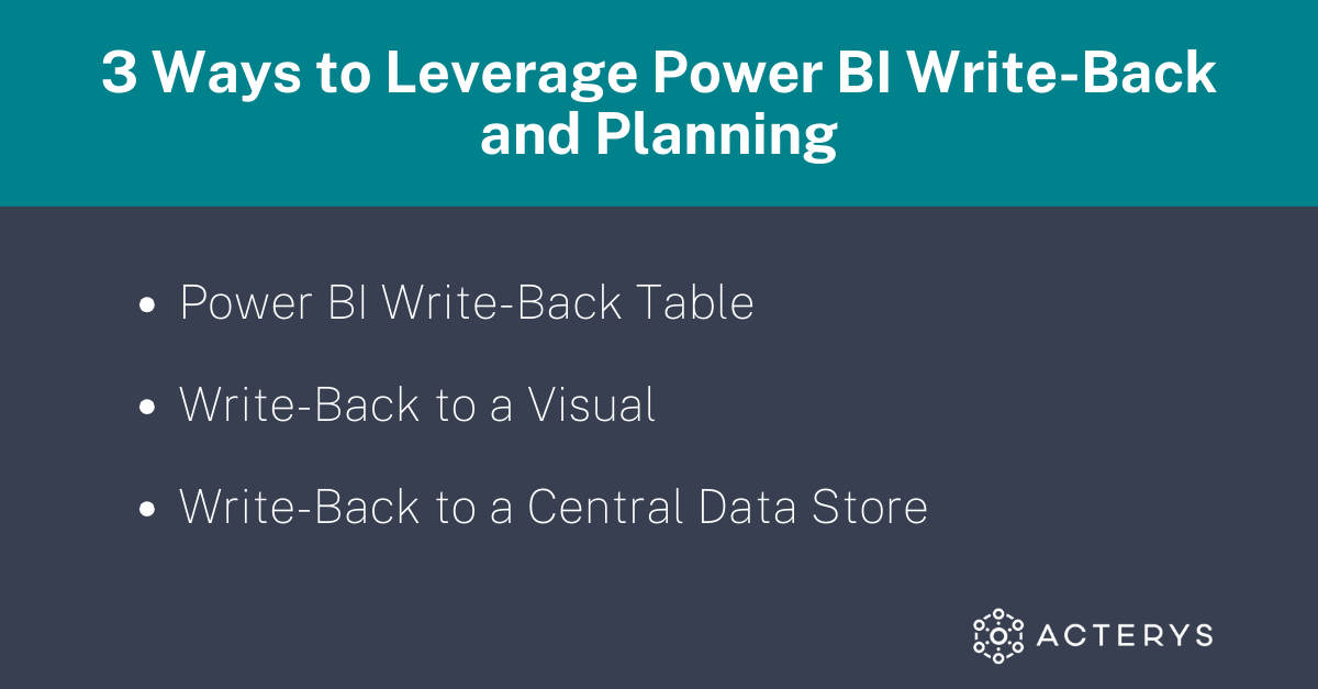 Learn How to Leverage Power BI Write-Back and Planning